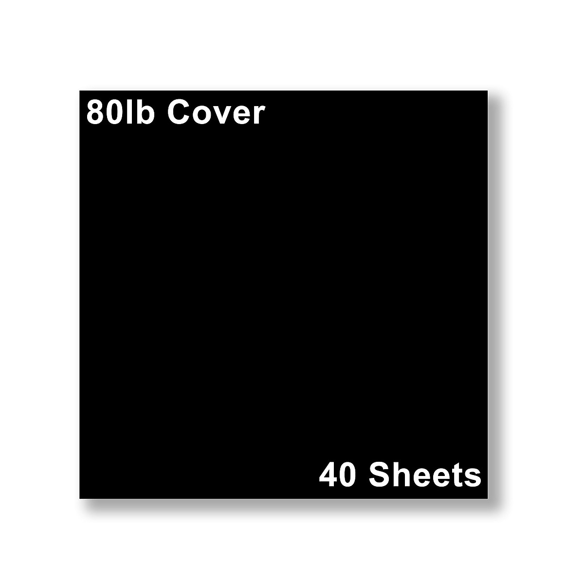 Premium Black Square Cardstock (80lb Cover) - For Greeting Cards, Invitations, Displays & backing (40 Sheets) (5 x 5)