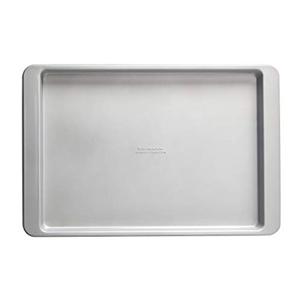 KitchenAid Nonstick Aluminized Steel Baking Sheet, 13x18-Inch, Silver With Silicone Large Baking Mat, 12x17-Inch, Gray