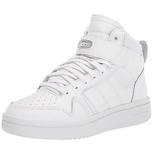 adidas Women's Postmove Mid Basketball Shoe, White/White/Grey One, 8.5