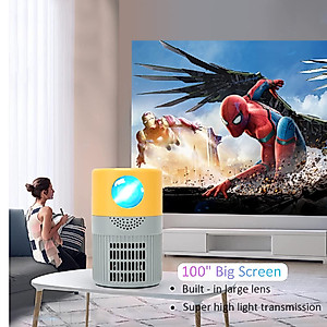 ciciglow Mini Projector, 1080P HD Projector,Outdoor Movie Projector, 30000 Hours Multimedia Home Theater Movie Projector,Compatible with HDMI,USB,AV,Laptop,DVD