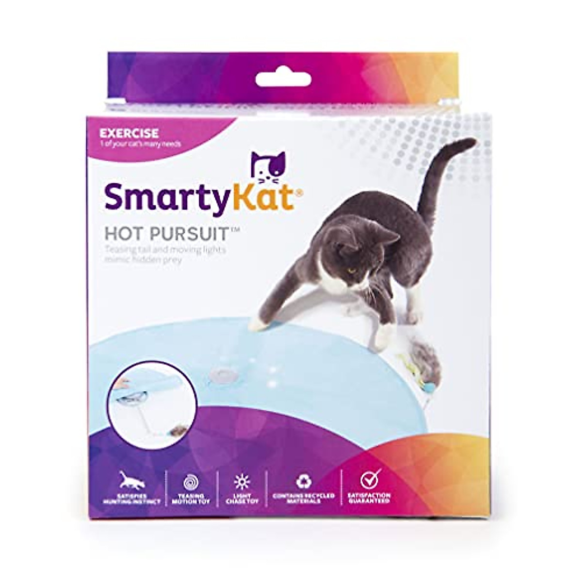 SmartyKat Hot Pursuit Electronic Concealed Motion Cat Toy, Battery Powered - Blue, One Size