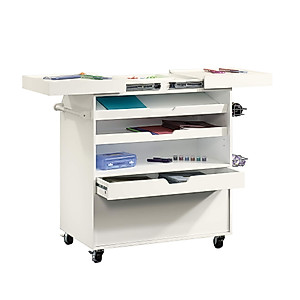 Sauder Craft Pro Series Craft Cart, Soft White finish
