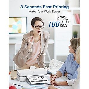 Thermal Printer, 2.4 GHz WiFi Inkless Printer Supports 8.5" x 11" US Letter Size Thermal Paper, Auto Cutting, Wireless Printer Support Android, iOS & Laptop, Compact Printer for Home Use, Office