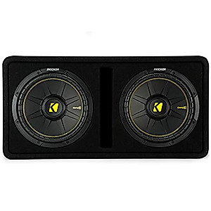 Kicker Bundle Compatible with Universal Vehicle 44DCWC122 Dual 12" Loaded Ported Sub Box with A400.1 Amplifier and HA-AK8 8Ga Amp Install Kit