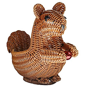 Healifty Laundry Basket Toy Towels Blanket Basket Home Decor Gift Rattan Woven Storage Basket Squirrel Storage Container Wicker Baskets Christmas Tabletop Organizer Nursery Storage Baskets