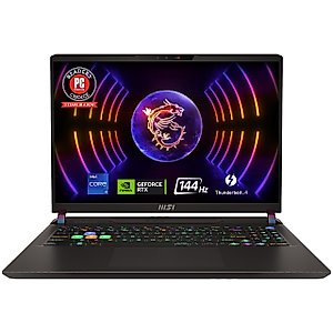 MSI Vector GP68HX Laptop: Intel Core i9-13950HX, GeForce RTX 4080, 16" FHD+, 144Hz, 16GB DDR5, 1TB NVMe SSD, USB 3.2 Gen2 Type C w/DP, Thunderbolt 4, Win11 Home: 13VH-098US