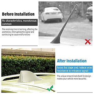 Kewucn Car Shark Fin Antenna Cover, Auto Top Roof Aerials AM/FM Radio Signal Base with Adhesive Tape, Super Functional Antenna Replacement Accessories for Most Car SUV Truck Van (Gold)