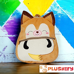 PLUSHIFY Fox Toddler Backpack - 13 Inch Yellow Backpack for Boys and Girls, Ages 3 and Up - Adorable and Practical Companion for Little Explorers. (Fox)