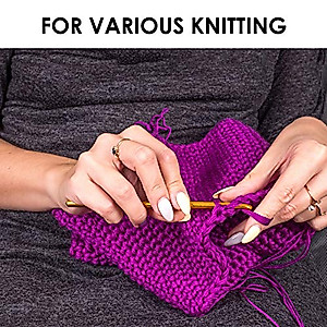 Crochet Hooks Set, Aluminum Handle Knitting Needles for Arthritic Hands, Crochet Needles for Yarn Craft, Nice Gift for Women