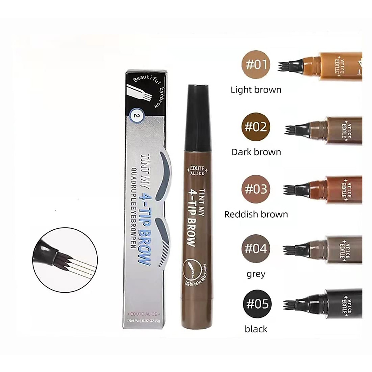 Professional Eyebrow Pencil, Waterproof, Easy and Easy to Shape Eyebrows, Long Lasting, Eyebrow Pencil (dark brown)