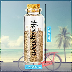 Honeymoon Sand Keepsake Jar Honeymoon Glass Bottle Glass Jar Cylinder Glass Jar with Cork Lid Honeymoon Souvenir for Diy Crafts, Travel, Bride or Newlywed Couple, Wedding Engagement, 55 ml (2 Pieces)