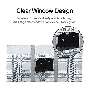 UL Source Moving Bags Extra Large Tote Storage Space Saver Bags 8PACKS Closet Organization Heavy Duty Storage Moving Bags with Zipper and Strong Handles for Shoes,Blanket,Pillow, Moving Supplies,Clothes Storage