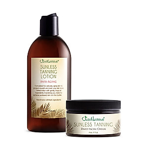 Sunless Tanning- Anti- Aging & Sunless Tanning Daily Facial Cream | Perfect Tone and Color | Anti-Aging Self Tanner for all Skin Types | Golden and Bronze Tan for Men and Women | Just Nutritive | 8 fl