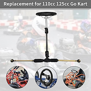 270mm Front Steering Wheel Tie Rod Gear Rack Pinion Shaft Kit Fit for ATV Go Kart Quad Trike
