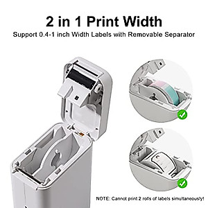 Bundle Label Maker Machine D101 Bluetooth Label Maker with 2 Rolls of White Label Tape 12×40mm, 25×50mm
