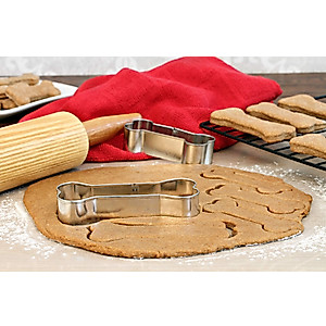 Fox Run Dog Bone Cookie Cutter Set, Stainless Steel, 3-Piece