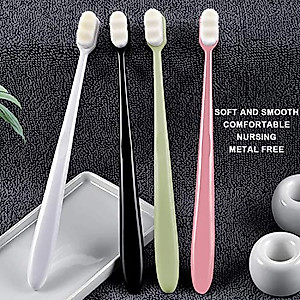 VOVEWAN 12pcs Extra Soft Toothbrush Manual Micro Nano Toothbrushes 20000 Soft Bamboo Charcoal Bristles Toothbrush Soft Bristle for Sensitive Gums Recession Adult Kid Children
