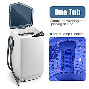 Casart Washing Machine Portable Washer W/ 7.7 Lbs Weight Capacity Washer and Dryer Full Automatic Washing Machine (Blue&White)