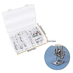 Presser Foot Set 42Pcs, Sewing Machine Presser Feet Kit Accessories with Manual for Brother, Babylock, Singer, Elna, Toyota, New Home, Simplicity, Necchi, Kenmore Low Shank Machines