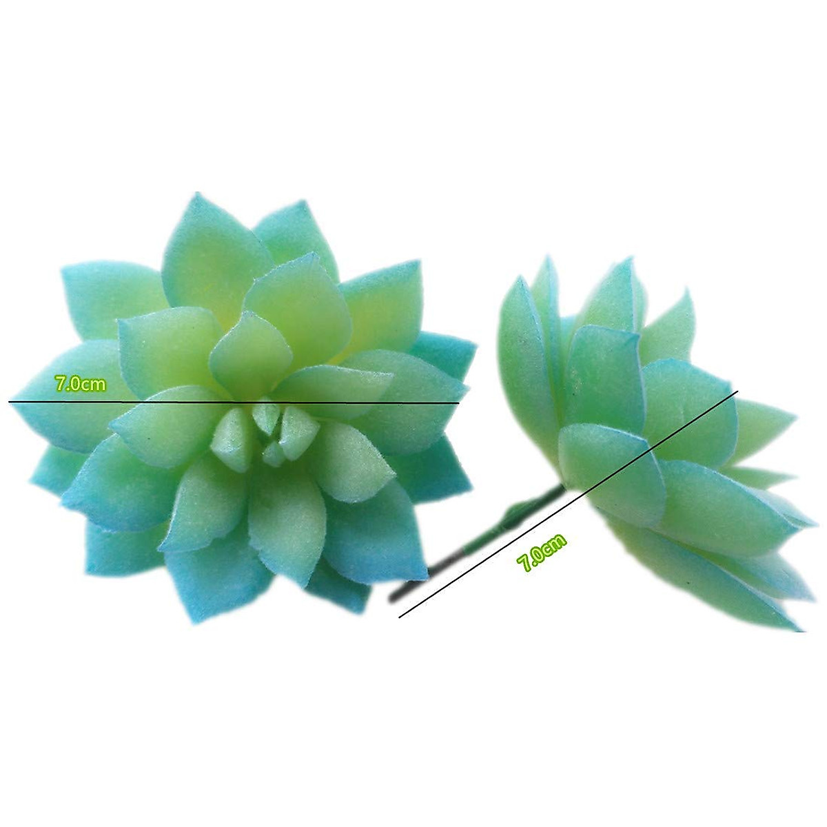 Veronica Key Artificial Blue Succulent Plants Plastic Fake Flower Arrangement for Home Garden Office Desk Decoration Pack of 10