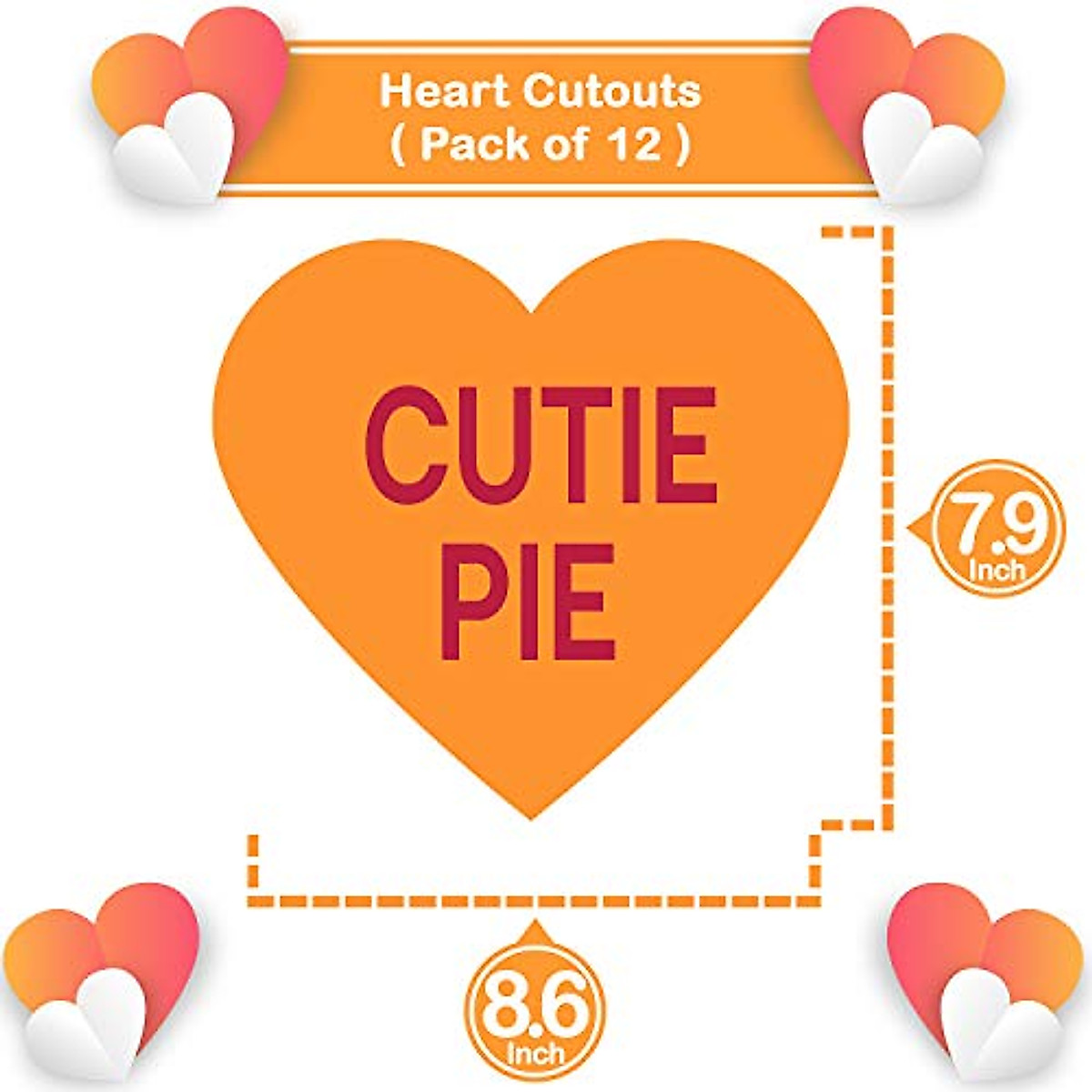 KatchOn, Felt Valentine Conversation Hearts Decor - Pack of 12, No DIY | Valentines Day Decor | Valentines Decorations Outdoor | Conversation Hearts Decorations | Valentine Window Decorations