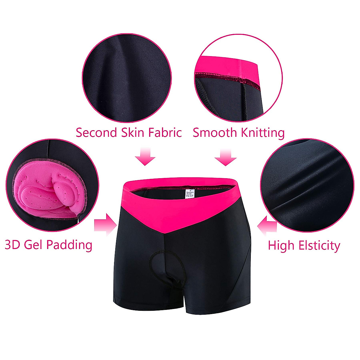 voofly Bike Underwear Women,Cycling Shorts Women Padded Bicycle Clothes Mountain Biking Short Small