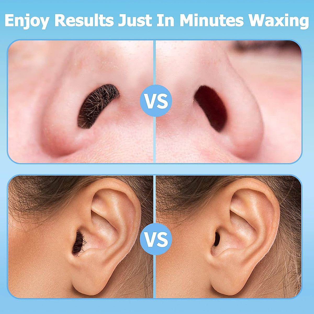 Nose Wax Hair Removal Kit by CoFashion | 100g Wax, 30 Applicators (15-30 Uses) | Painless, Quick & Easy for Men | 15 Mustache Guards, 1 Silicone Cup