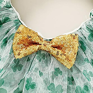 Newborn Infant Baby Girl My 1st St. Patrick's Day Outfit Short Sleeve and Tutu Dress Clove Clothes Set (Green-c, 0-3 Months)