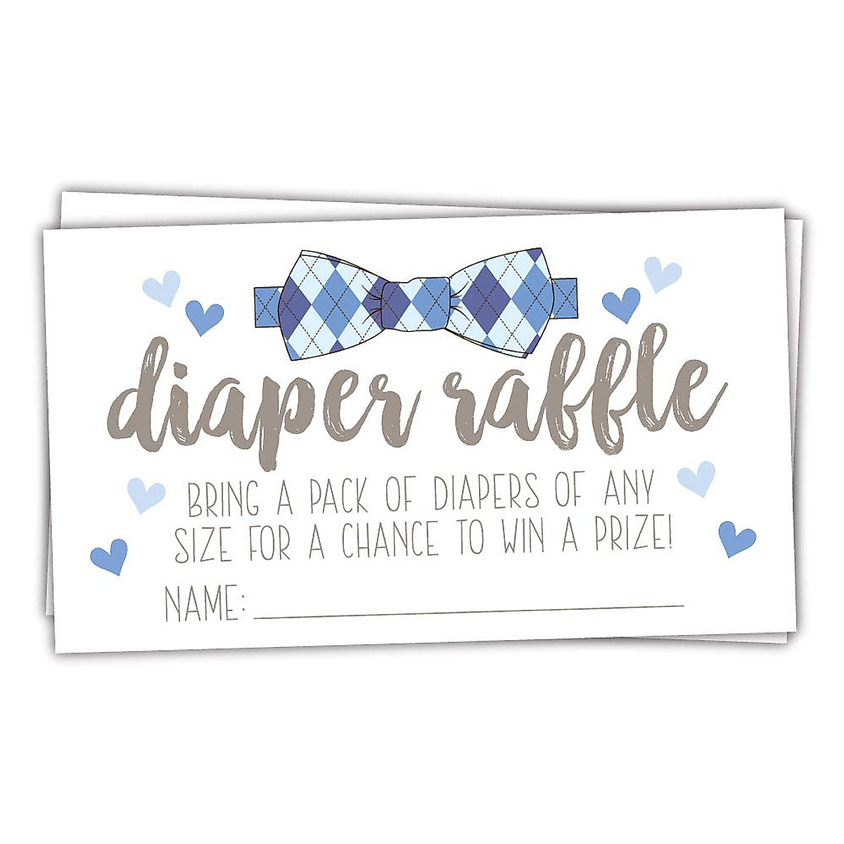 50 Little Man Diaper Raffle Tickets - Boy Baby Shower Game