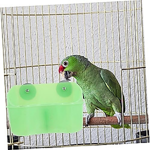 BESPORTBLE Box Bird Food Box Bird Cage Bird Feeders Pet Supplies Bird Food Dispenser Convenient Bird Feeder Bird Feeding Cup Bird Food Bowl Parrot Food Container Plastic Light Green