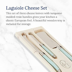 Jean Dubost 3pc Cheese Set Turquoise