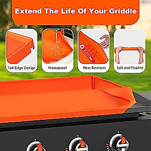 NancyL Griddle Mat Silicone Protective Cover, 【Upgraded Full-edge】28" Silicone Grill Cover Blackstone Accessories for Blackstone 28 Inch Griddle - Heavy Duty Food Grade Silicone BBQ Grill