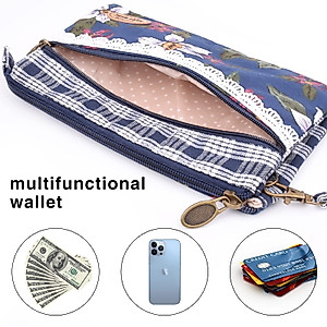 LassZone Canvas Cute Crossbody Handbags Cell Phone Purse Wallet Flowers Pattern Small Change Pouch Bags for Women Girls