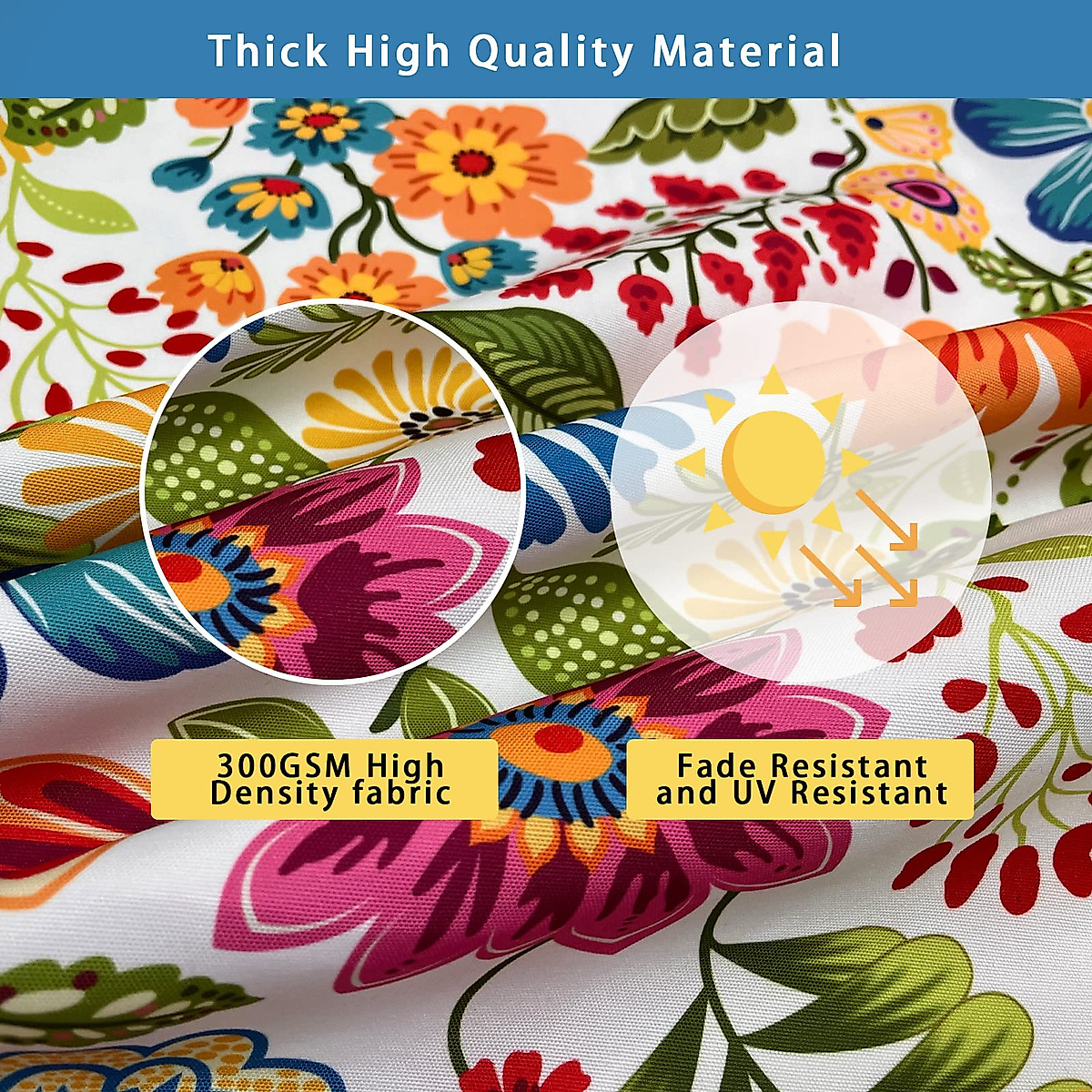 idee-home Outdoor Patio Chair Cushions Set of 2, Outdoor Chair Cushions for Patio Furniture, Replacement Seat Cushions 19x19 Waterproof