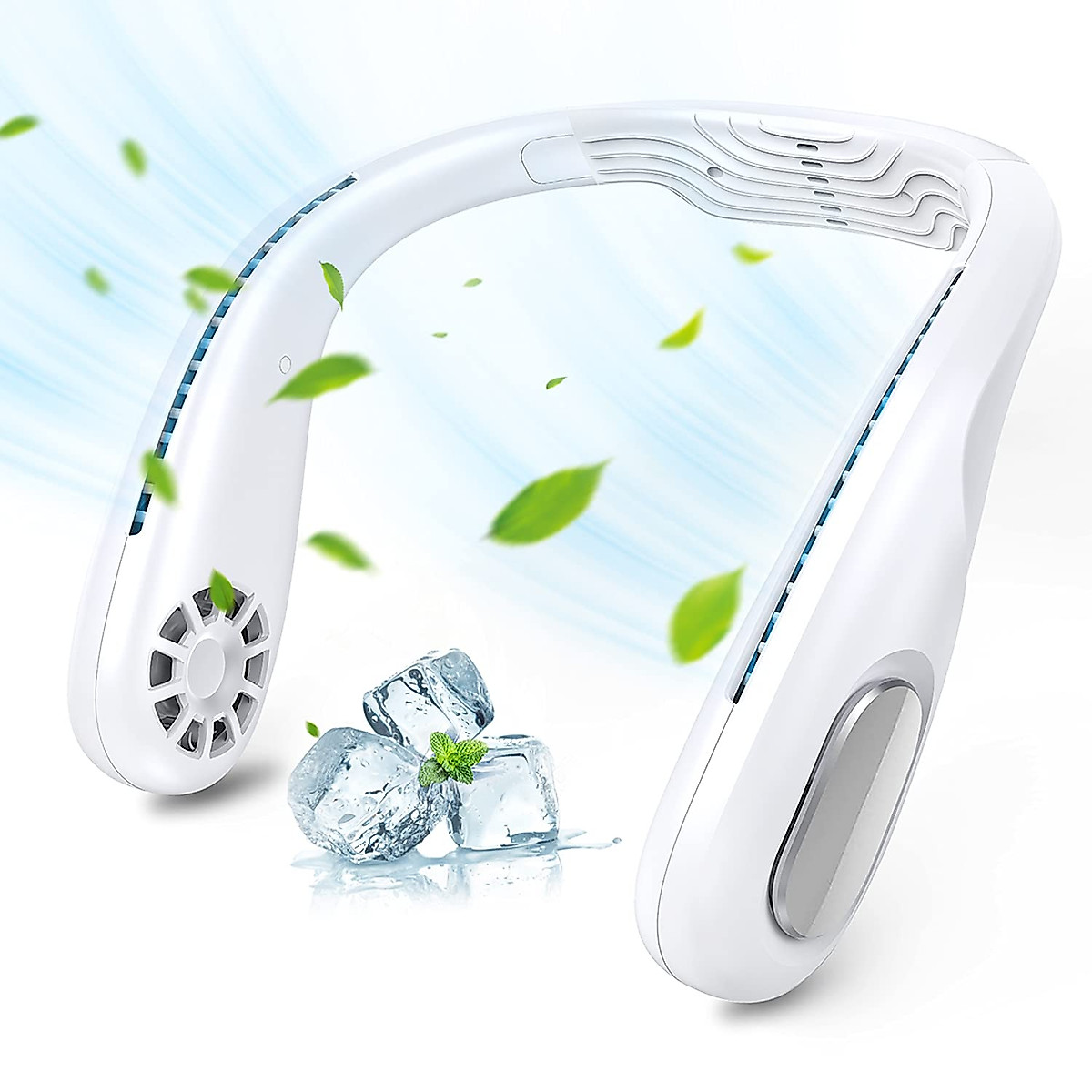 Diesetsr Portable Neck Fan, Hands Free Bladeless Neck Fan 3 Speeds 360°Cooling Wearable Personal Fan with 4000mAh USB Rechargeable Battery, Low Noise, for Office, Outdoor, Travel, Hiking