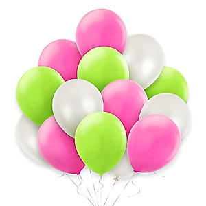30pcs 12'' Fruit Green Balloons Dark Pink Balloons Pearl White Latex Balloon Bouquet For Birthday Baby Shower Bridal Christening Supplies Celebration Graduation銝沙airy Spring Party Decoration