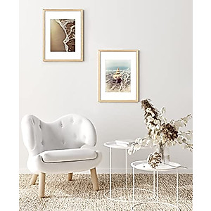 Yaetm 11x14 Picture Frame with Mat for 8x10 Set of 4, Solid Oak Wood Photo Frames with Tempered Glass, 11 x 14 Frames for Horizontal and Vertical Wall Mounting (4 pack, Oak)