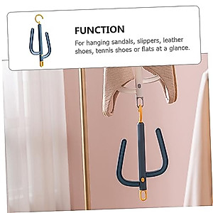 Cabilock Swivel Hook Hanger Small Drying Rack Small Clothes Drying Rack Hanging Hooks Outdoor Swivel Hooks abs Shoe Racks Slipper Drying Rack Shoes Hanger Hook up Slippers to Rotate