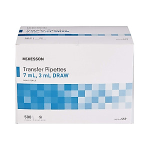 McKesson Transfer Pipette, Non-Sterile, 7 mL Capacity 0.5 mL to 3 mL Graduation Increments, 500 Count, 1 Pack
