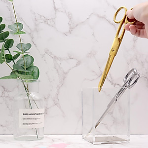 7 Inch Gold Shears Knife Edge Craft Tailor Scissors Heavy Duty Stainless Steel Professional Fabric Dressmaker Shears for Cutting Fabric, Cloth, Leather, Canvas, Denim (Gold)