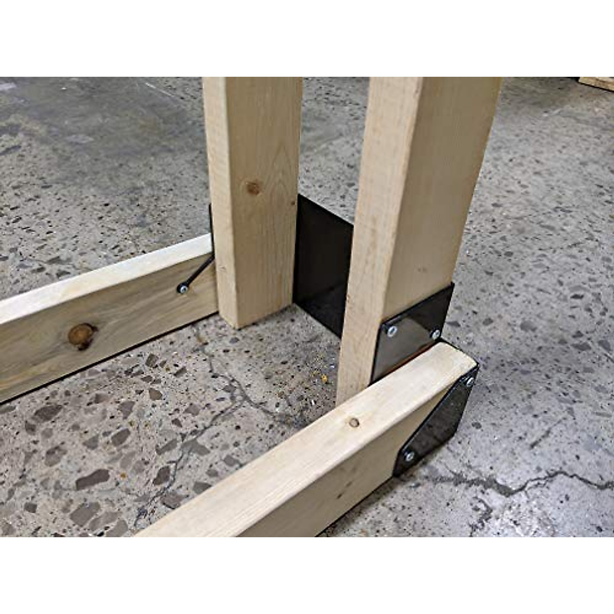 c2M Width Adjustable Outdoor Firewood Log Storage Rack 68 Piece Bracket Kit (2 Pack) | Heavy Duty Adjustable Custom Wood Storage Holder for Fireplace or Firepit | Made in the USA