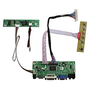 VSDISPLAY HD-MI VGA DVI Audio LCD Controller Board for 21.5" 23.8" 1920x1080 30Pin LCD Screen T215HVN01.0 M215HW03 V1 V2 M215HGE-L23 M215HTN01.1 LM238WF5-SSA1 LM238WF1-SLE3