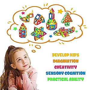 idoot 68pcs Compatible Magnetic Tiles Building Blocks STEM Toys for 3+ Year Old Boys and Girls Learning by Playing Montessori Toys Building Magnets Toys for Kids