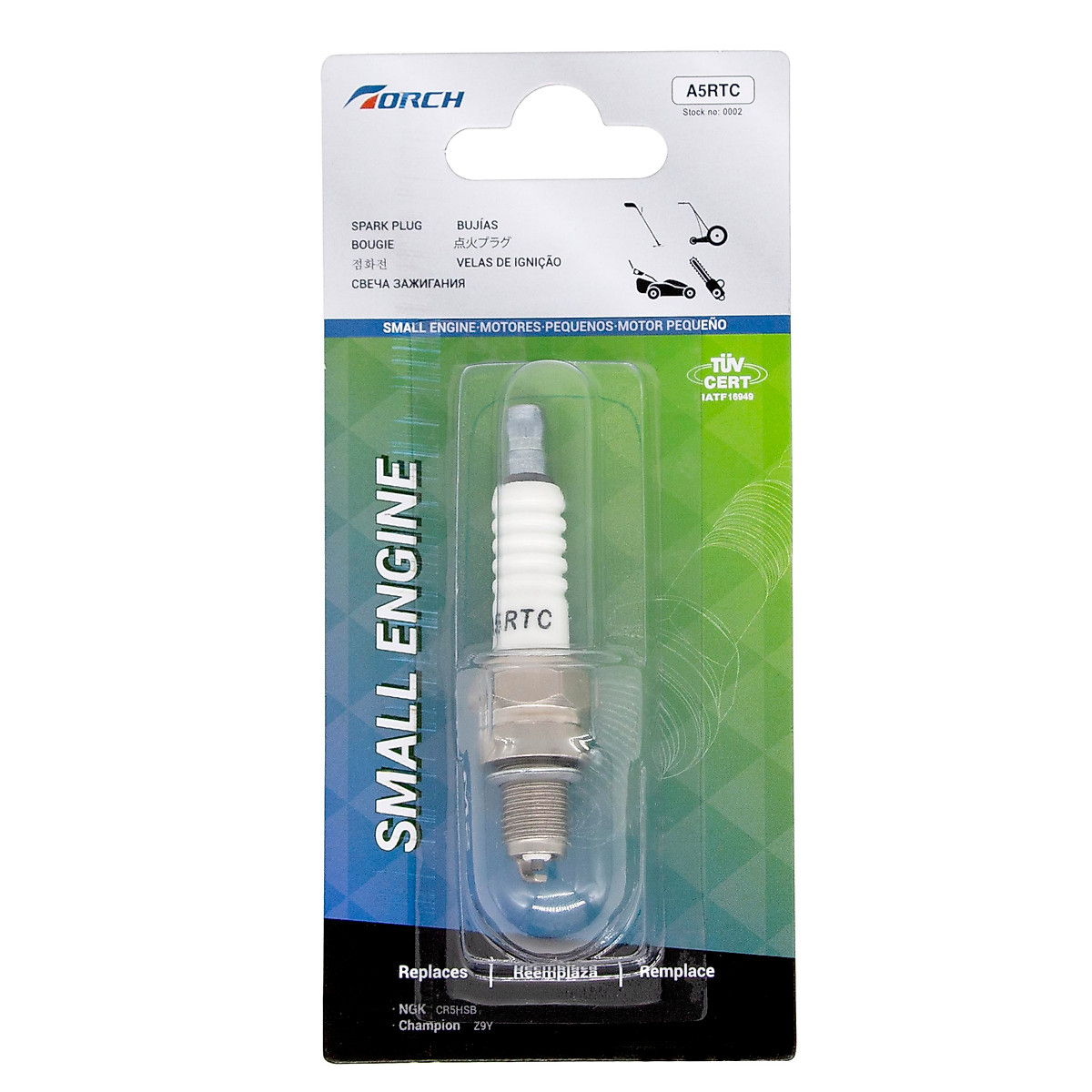 TORCH A5RTC Spark plug Replace for NGK (6535) CR5HSB Standard Spark Plug, for Honda 98056-55777 Spark Plug FITS EU2000I,EU2200 Series GENERATORSI, for Champion 808/Z9Y, for Honda GX31 GX100 GXH50, OEM
