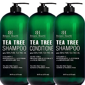 Botanic Hearth Tea Tree Shampoo, Conditioner & 16 oz Shampoo Bundle