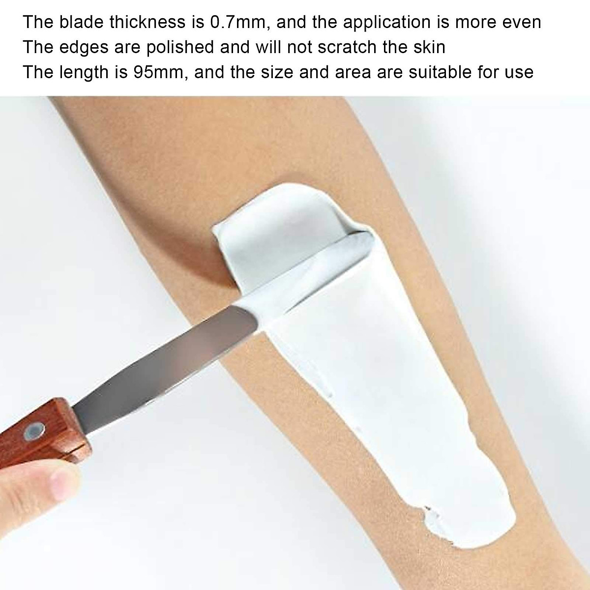 3 pieces waxing stainless steel spatula for clean application of wax or sugaring paste, wax spatula metal spatula for Brazilian waxing, stainless steel hair removal and wax spatula