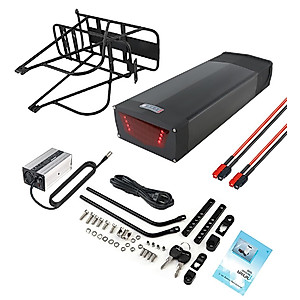 Joyisi Ebike Battery 48V 20AH Lithium Ion Battery with Charger, USB Port and Taillight, Electric Bike Battery for 1000W 750W 500W 250W E-Bike Motor Kit