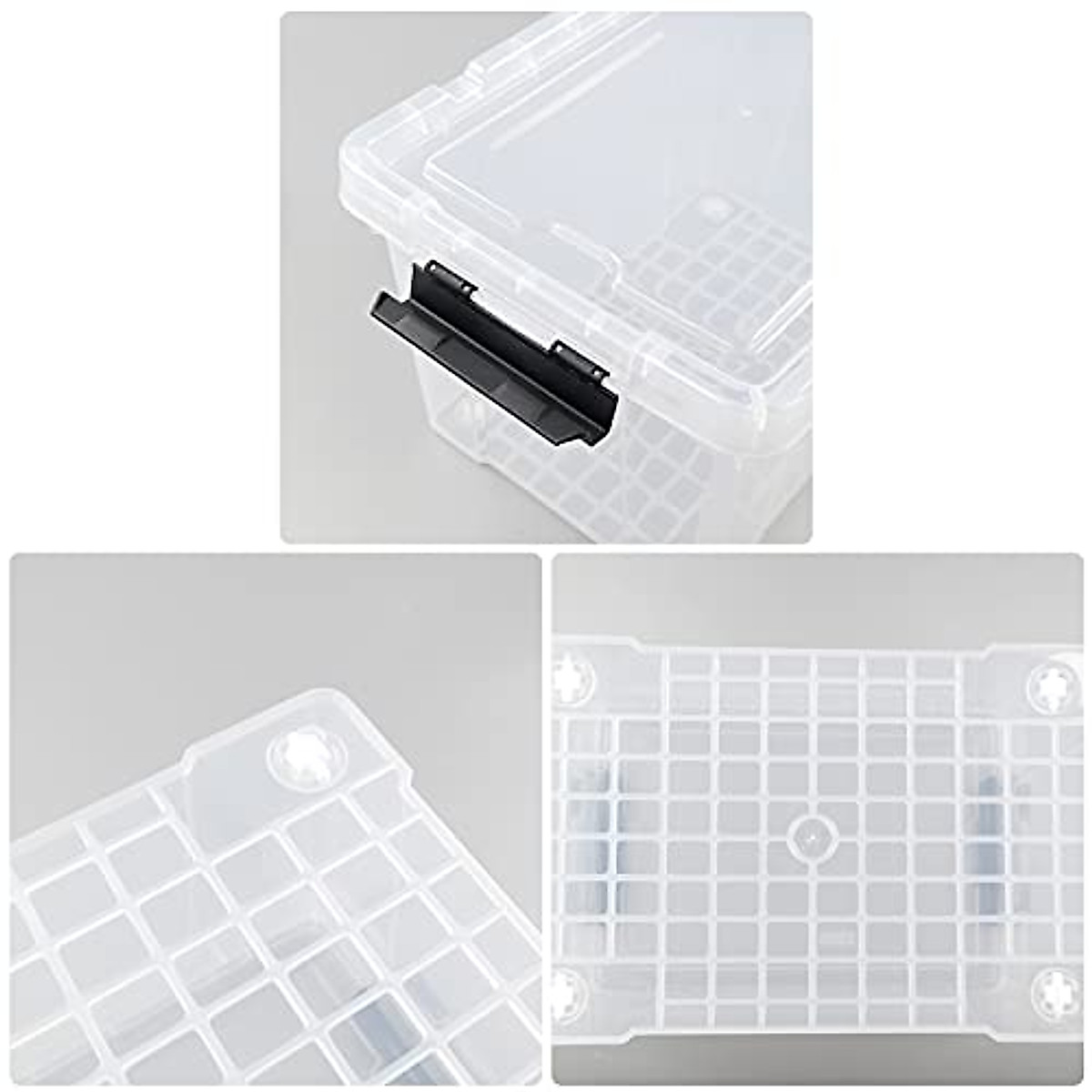 Obstnny 22 Quart Clear Latching Box with Wheels, Plastic Storage Bin, 4 Packs