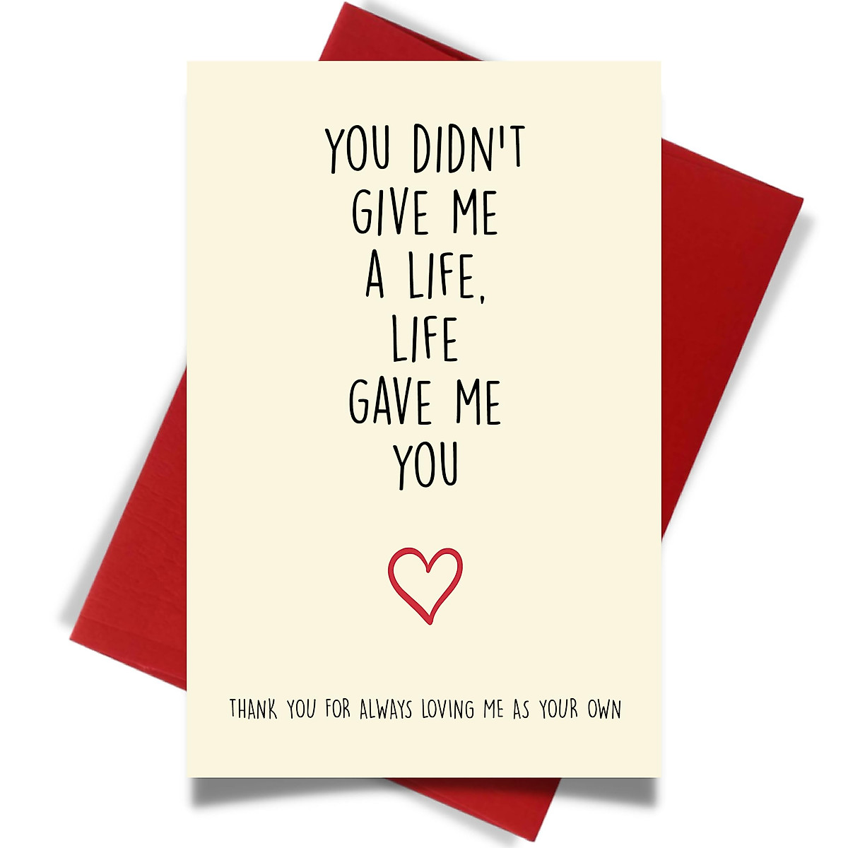 Cheerin Greeting Card with Envelope - Sweetest Day Card for Parents - Appreciation Card for Mom Dad - Thank You Card for Stepmom and Stepdad