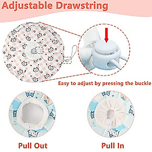 Crazy Felix Cat Cone, Soft Cat Cone Collar to Stop Licking and Scratching, Adjustable Recovery Cone for Cats After Surgery with Drawstring Design, Easy to Eat and Drink